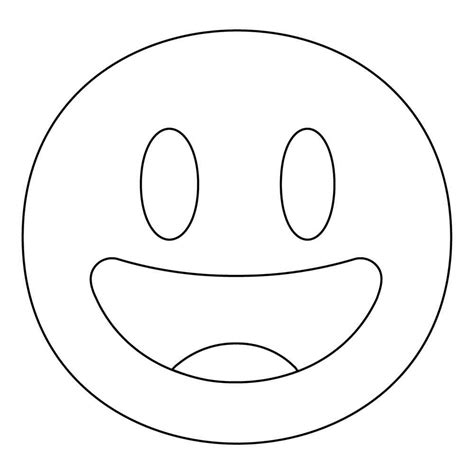 Раскраска Улыбающийся смайлик с большими глазами распечатать раскраски для детей