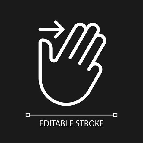 Three Finger Swipe Pixel Perfect White Linear Icon For Dark Theme Multi Touch Control Digital