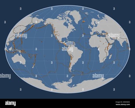 Shape Of The Caribbean Tectonic Plate On The Solid Contour Map In The Fahey Projection Centered