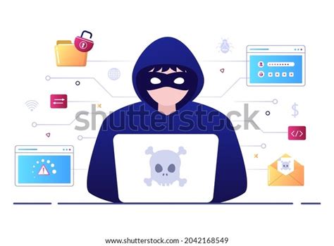 Hacker Using Computer Server Activity Hacked Stock Vector Royalty Free
