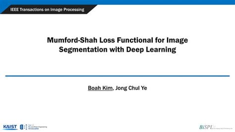 Mumford Shah Loss Functional For Image Segmentation With Deep Learning Pdf