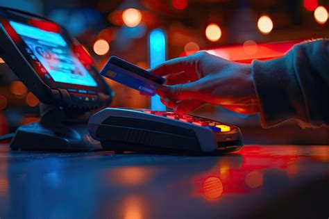 Hand Making Contactless Payment At Pos Terminal Premium Ai Generated Image