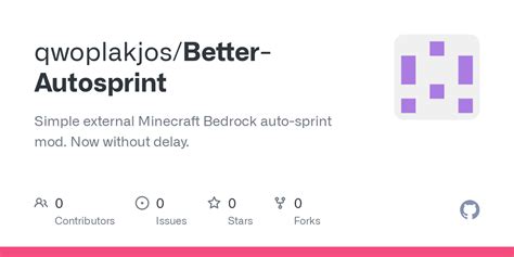Github Qwoplakjos Better Autosprint Simple External Minecraft Bedrock Auto Sprint Mod Now