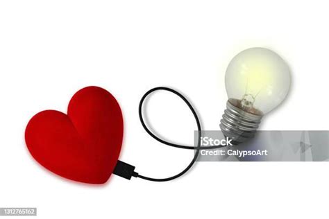 흰색 배경에 케이블로 연결된 심장과 뇌 마음과 심장 연결의 개념 공감에 대한 스톡 사진 및 기타 이미지 공감 연결 하트 모양 Istock