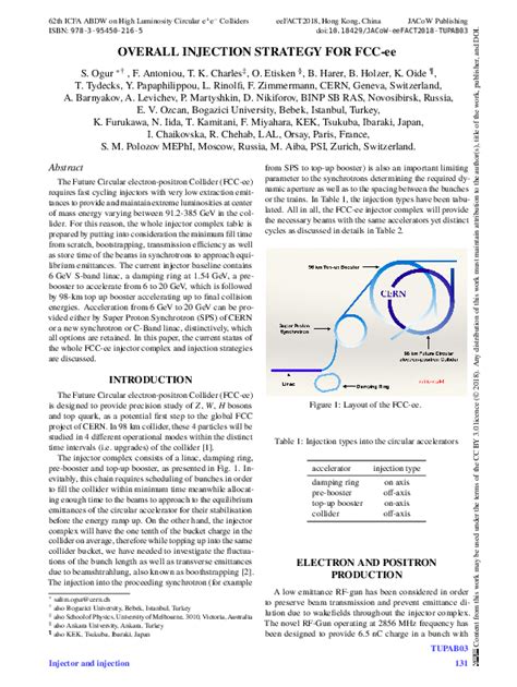 Pdf Overall Injection Strategy For Fcc Ee