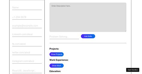 React Cv Project Codesandbox
