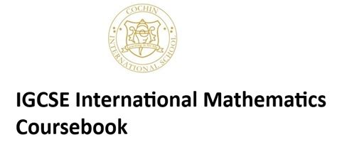 Igcse International Mathematics Coursebook Books Campus