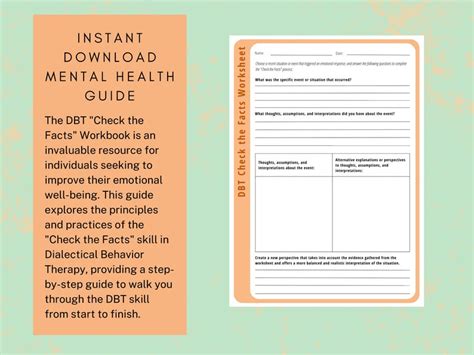 DBT Emotion Regulation Check The Facts Therapy Skills Guide Mental Health Coping Strategies