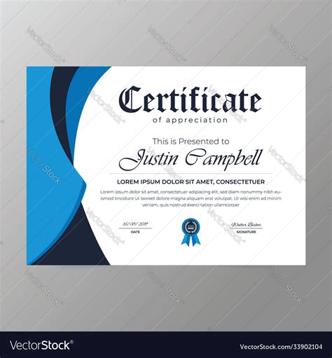 Professional Diploma Certificate Template Vector Image