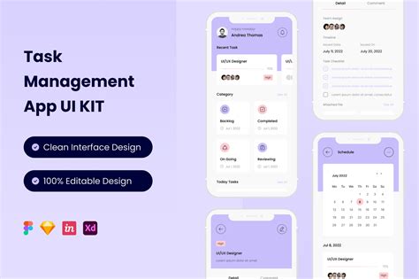 任务管理 APP UI KIT FIG SKETCH XD 云瑞设计