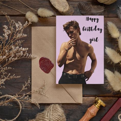 Austin Butler Birthday Card Naked Austin Butler Wish Happy Birthday Etsy