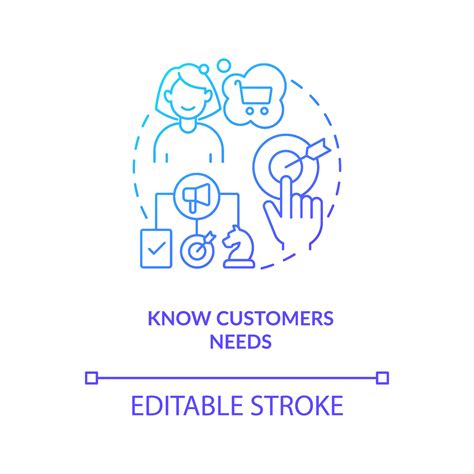 Understand Customers Needs Blue Gradient Concept Icon Individual Marketing Strategy Target