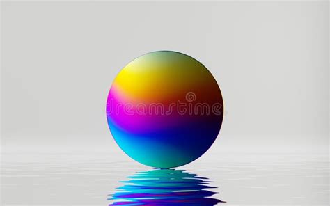 3d Render Abstract Minimal Geometric Background Colorful Iridescent