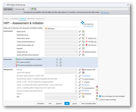 Hrt Initiation And Monitoring Template Ardens