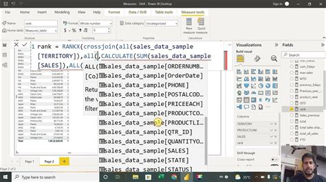 Power Bi Data Analysis Expression Dax Rankx Allselected