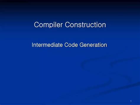 PPT Compiler Construction PowerPoint Presentation Free Download ID