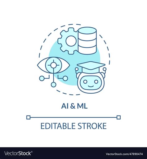 2d Ai And Ml Concept Linear Icon Royalty Free Vector Image