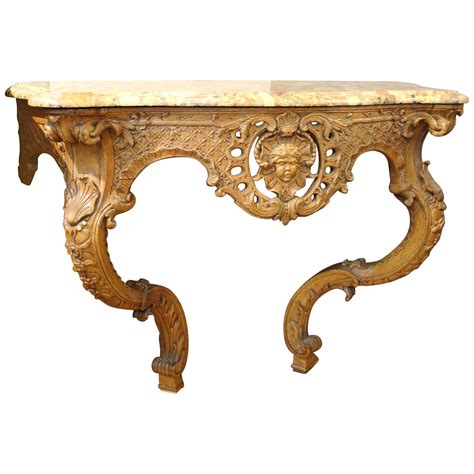 Rococo Rocaille Style Console With Marble Top From France At 1stdibs