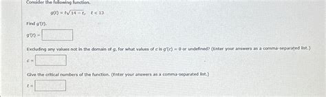 Solved Consider The Following Function G T T14 T2 T