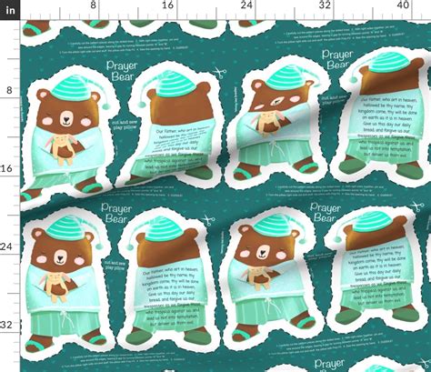 Prayer Bear Fabric Spoonflower