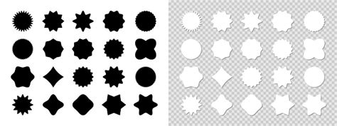 스티커 흑백 컬렉션입니다 스티커가 분리되었습니다 가격 프로모션 품질 및 판매에 대한 스티커 세트 컬렉션 태그 배너 라벨 포스터 및 배지 벡터 0명에 대한 스톡 벡터 아트 및