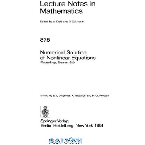 خرید و قیمت دانلود کتاب Numerical Solution Of Nonlinear Equations ترب