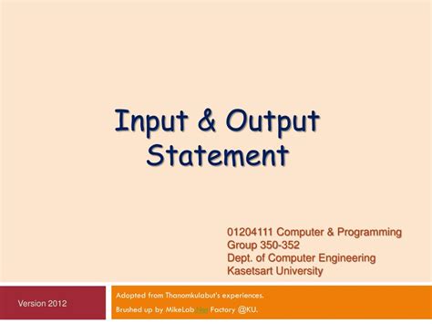Ppt Input And Output Statement Powerpoint Presentation Free Download