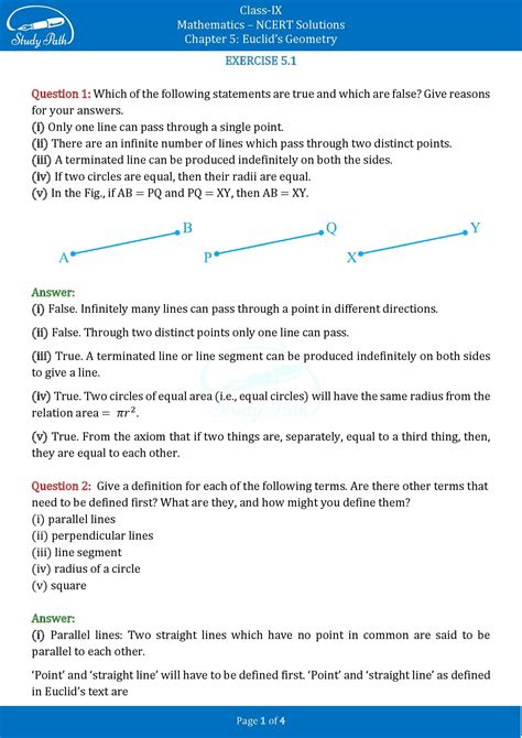 Ncert Solutions For Class 9 Maths Chapter 5 Introduction To Euclids Geometry