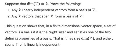 solved suppose that dim v k prove the following 1 any k
