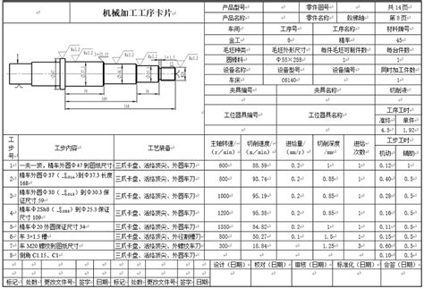 机械工艺卡片模板 机械加工工艺卡片模板 大山谷图库