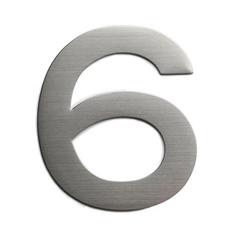Sandleford 150mm Stainless Steel House Number 6 Silver Rust Resist