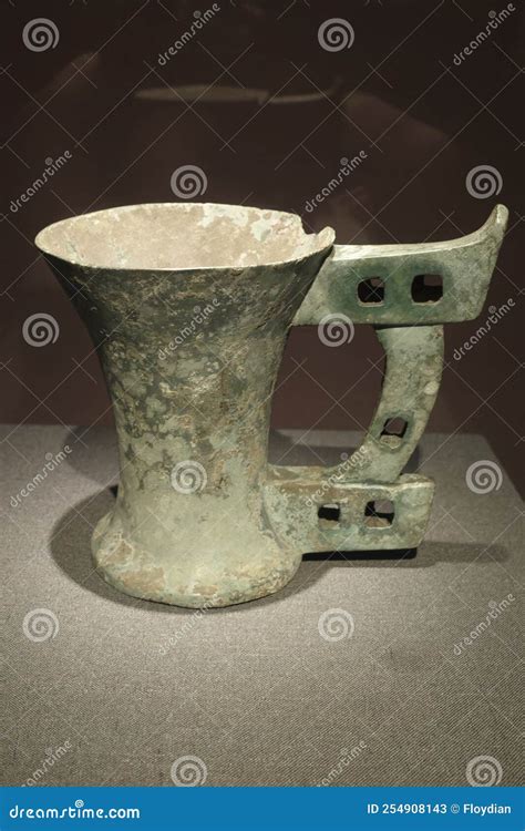 Chinese Shang Dynasty Bronze Artifacts Chinese Ritual Bronzes Stock