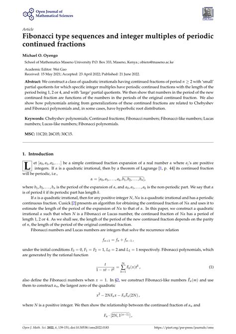 Pdf Fibonacci Type Sequences And Integer Multiples Of Periodic