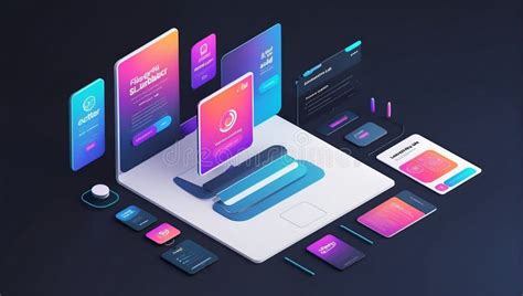 Dynamic Discovery Vector Ui Ux Showcase Ai Generate Stock Illustration Illustration Of