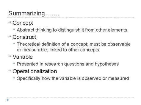 Research Problems And Questions Operationalization Constructs Concepts Variables