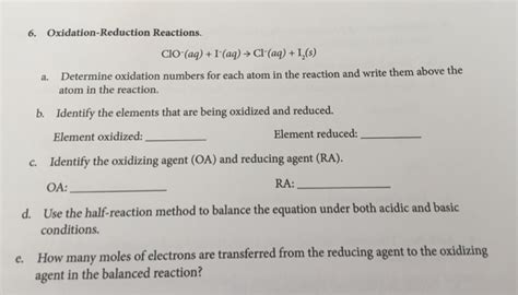 Solved Determine Oxidation Numbers For Each Atom In The Chegg Com