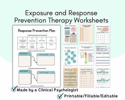 ERP Worksheets Exposure And Response Prevention Therapy Exposure Hierarchy ERP And OCD