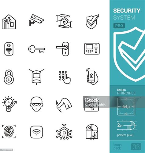 Home Security System Vector Icons Pro Pack Stock Illustration
