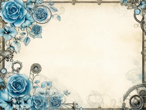 Premium Photo There Is A Picture Of A Blue Rose Border With A Pearled Border Generative Ai