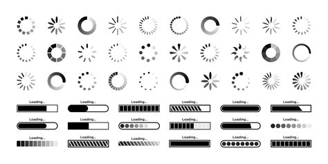 Loading Icon Circle Load Symbol Progress Bar Set Buffer Loader