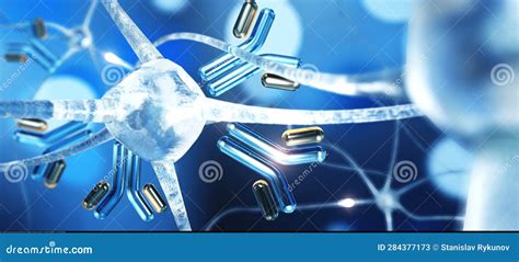 Neural Network Of The Brain Neuron Close Up Stock Image Image Of