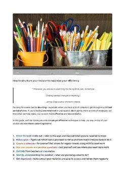 How To Structure Your Revision To Maximise Your Efficiency By Ace Ed