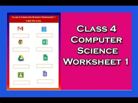 Class 4 Computer Worksheet Computer Worksheet For Class 4 Worksheet YouTube Science