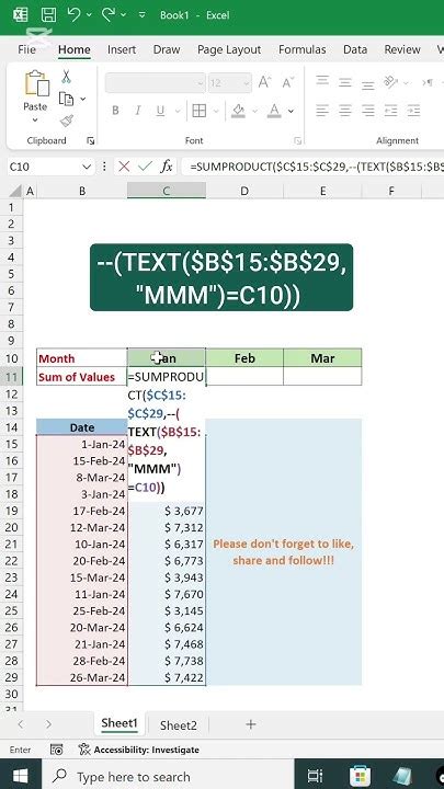 Easy Way To Add Values Using Sumproduct Function Exceltips Youtube