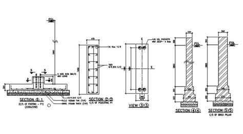 Section Of Foundation Is Given In 2d Autocad Dwg Drawing