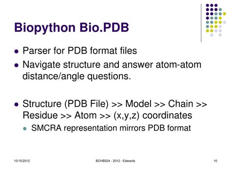 Ppt Protein Structure Informatics Using Biopdb Powerpoint