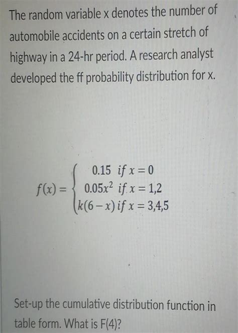 Solved The Random Variable X Denotes The Number Of