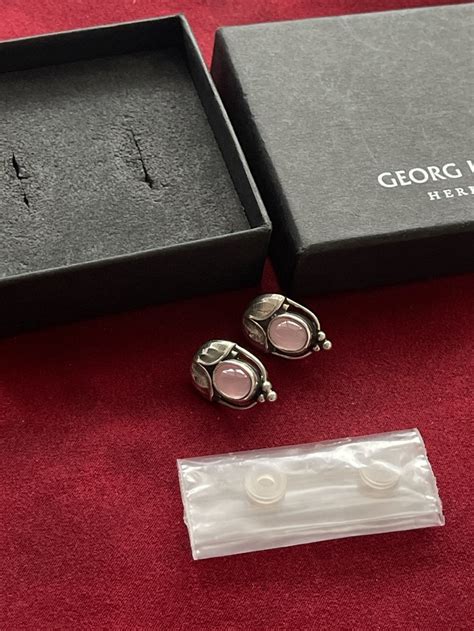 Georg Jensen 喬治傑生 2003 粉晶 夾式 耳夾式 耳環 年度耳環 丹麥製 蝦皮購物