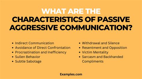 20 Characteristics Of Passive Aggressive Communication Examples