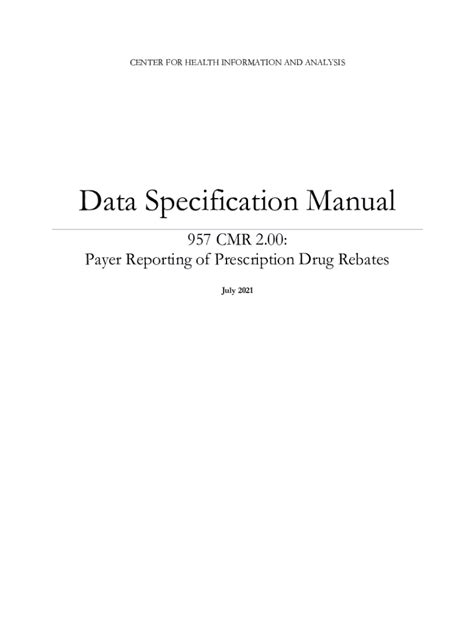 Fillable Online Data Specification Manual Fax Email Print Pdffiller